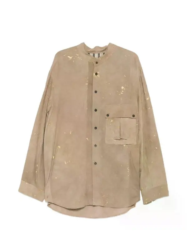ZIGGY CHEN Paint-splatter Chest-pocket Shirt