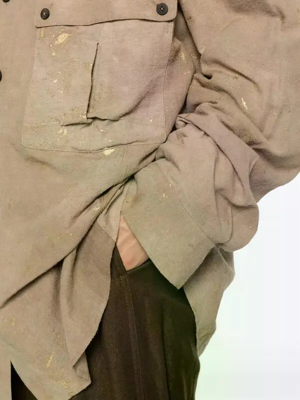 ZIGGY CHEN Paint-splatter Chest-pocket Shirt