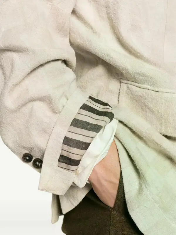 ZIGGY CHEN Checkerboard-pattern Single-breasted Blazer - Neutrals