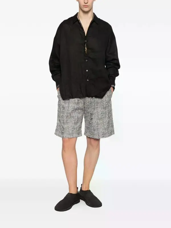 KANG Pleated Distressed Shorts