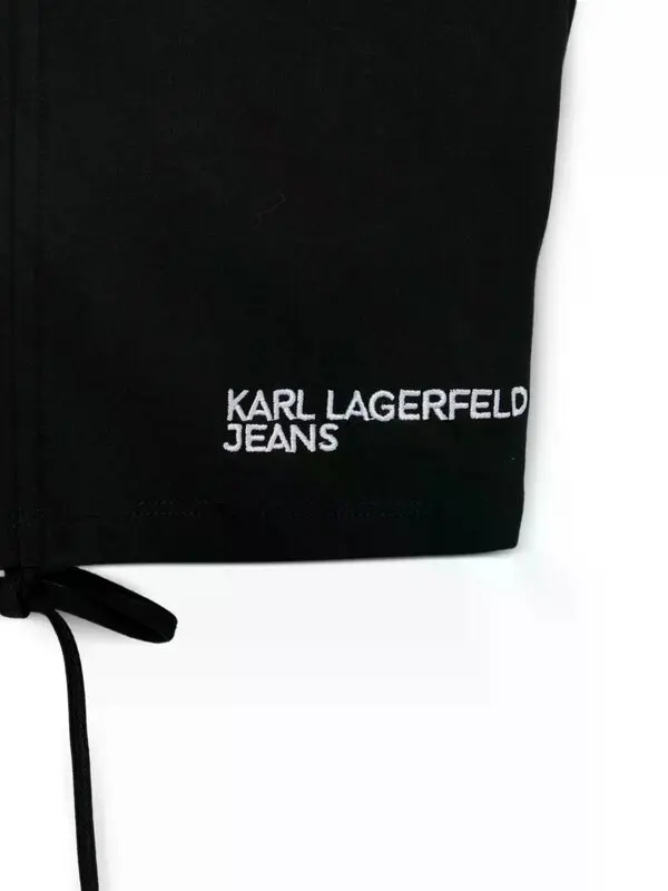 Karl Lagerfeld Contrast-trim Drawstring-hem Top