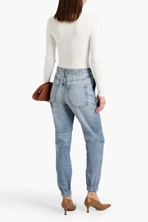Rag & Bone Miramar Denimeffect Print French Cottonterry Track Pants