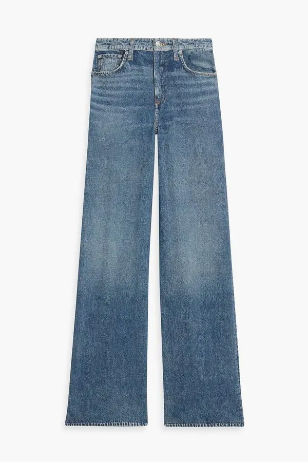 Rag & Bone Miramar Sofie Denim-effect Wide-leg Pants - Mid Denim