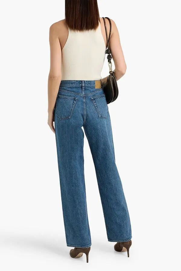 Rag & Bone Shea High-rise Straight-leg Jeans - Mid Denim