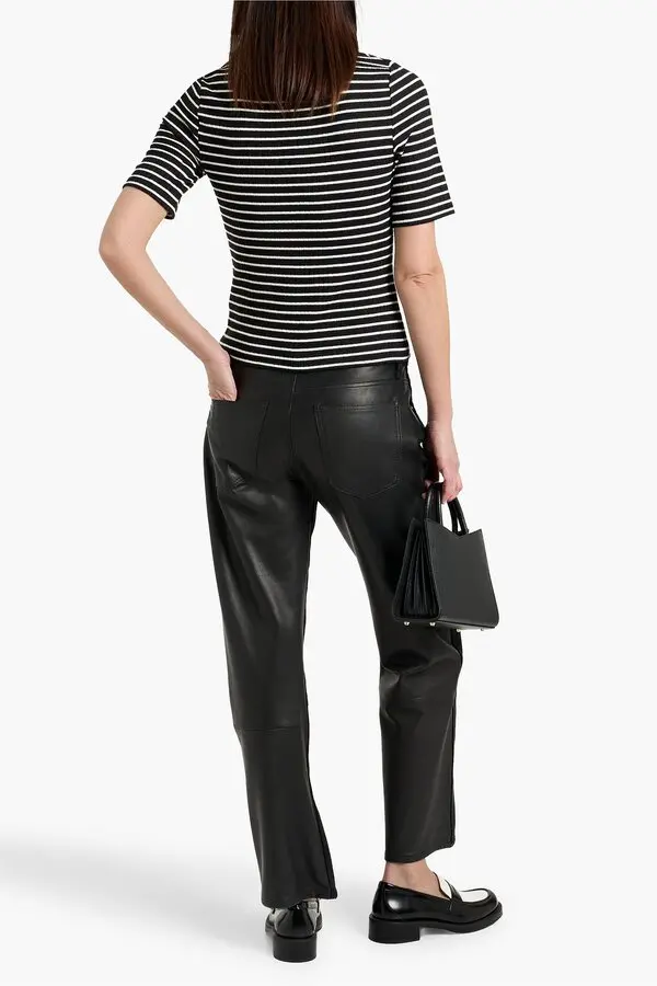 Rag & Bone Striped Ribbed-knit Turtleneck Top