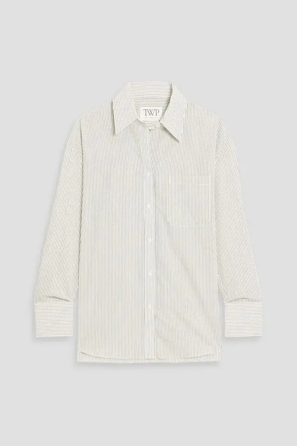 TWP Striped Cotton-blend Poplin Shirt - Ivory