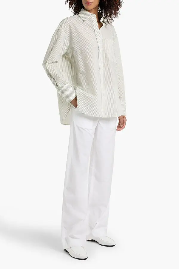 TWP Striped Cotton-blend Poplin Shirt - Ivory