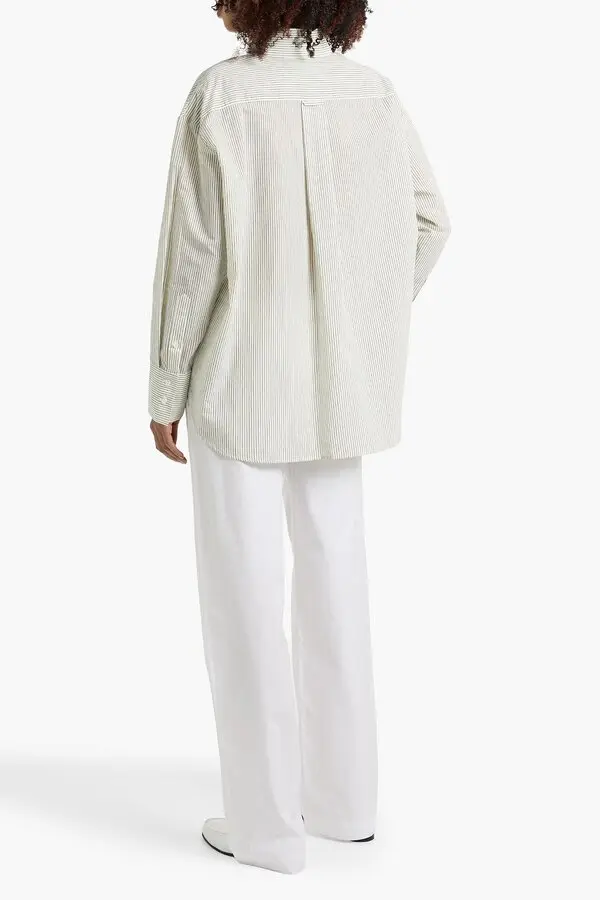 TWP Striped Cotton-blend Poplin Shirt - Ivory