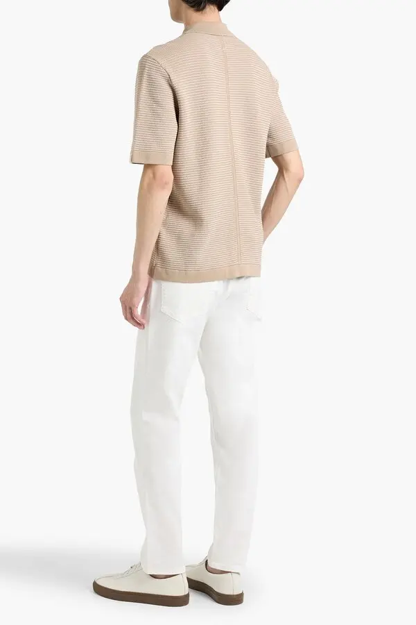 Rag & Bone Harvey Striped Jacquardknit Cottonblend Shirt - Beige
