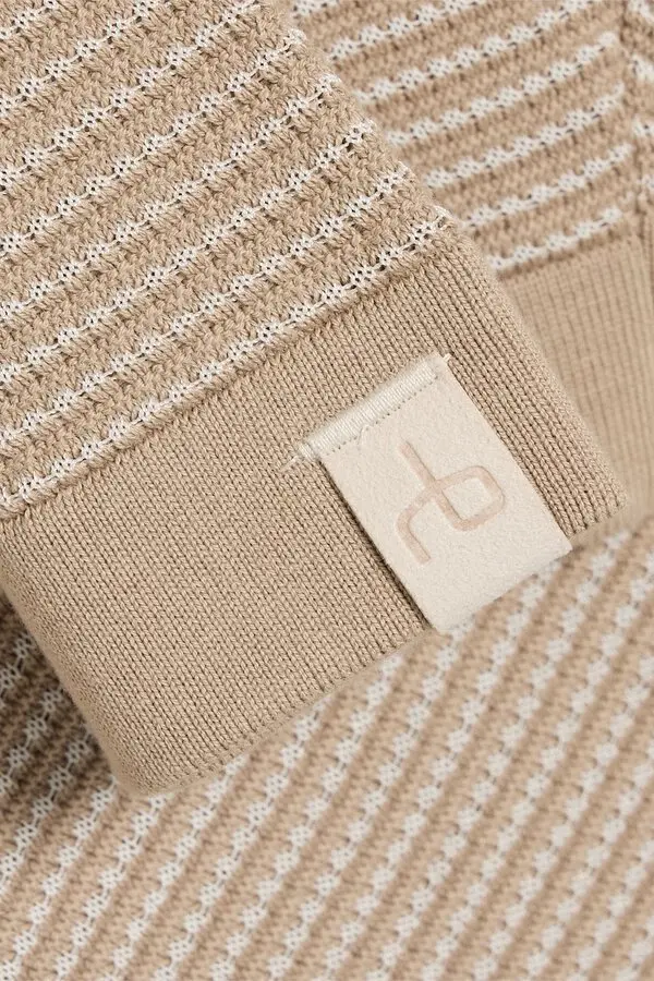 Rag & Bone Harvey Striped Jacquardknit Cottonblend Shirt - Beige