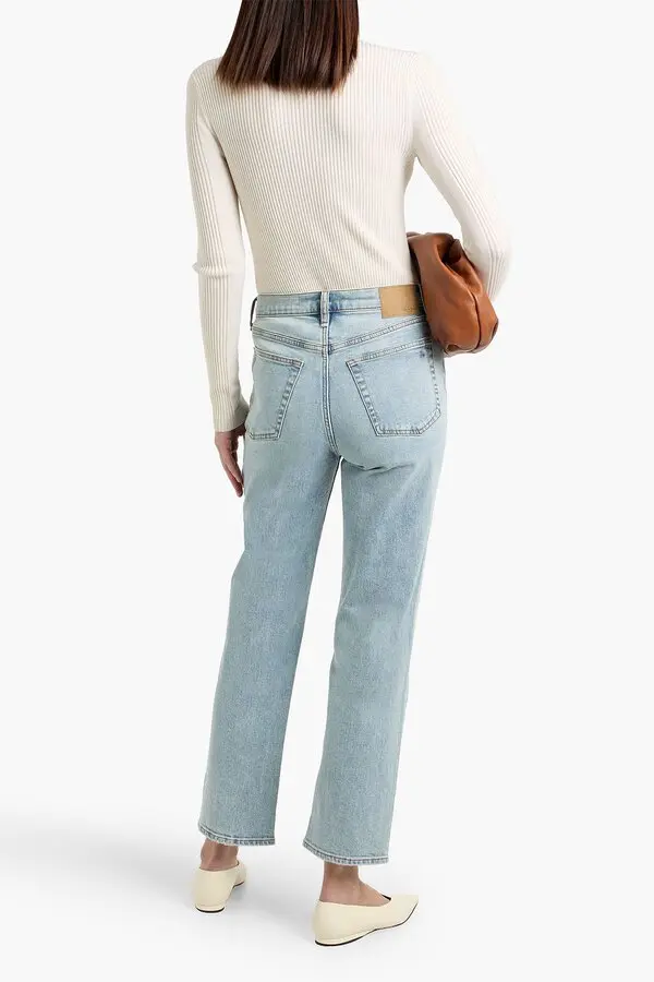 Rag & Bone Harlow Cropped Straight-leg Jeans - Light Denim