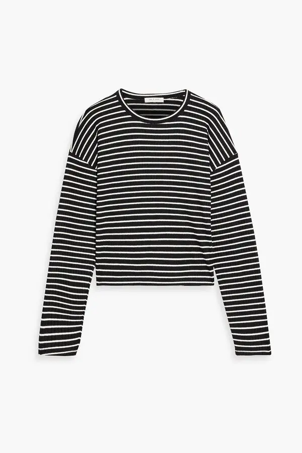 Rag & Bone Striped Ribbed-knit Top