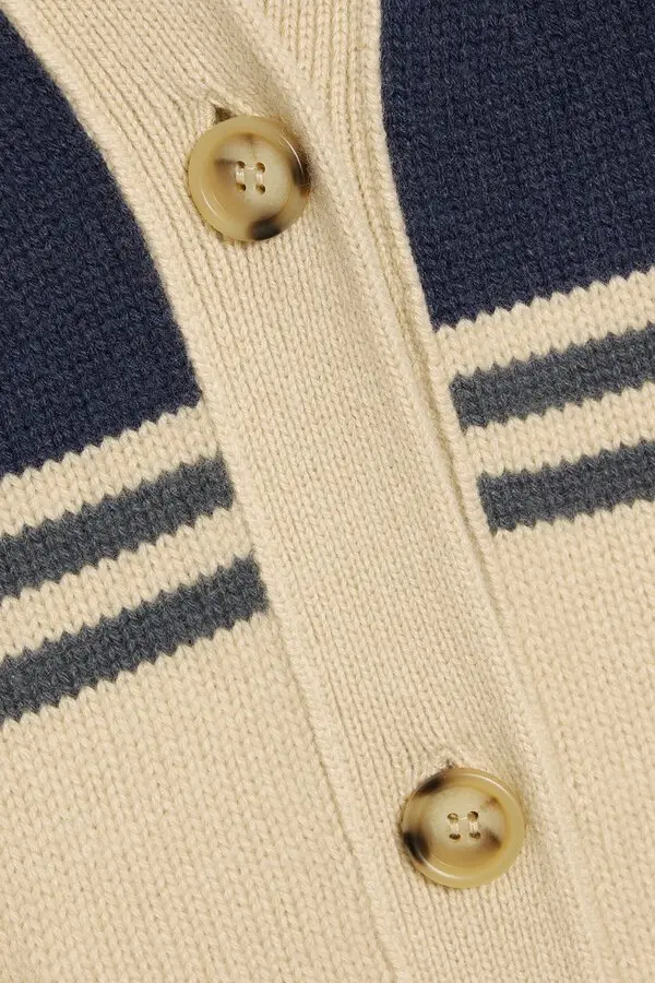 TWP Striped Cashmere Cardigan
