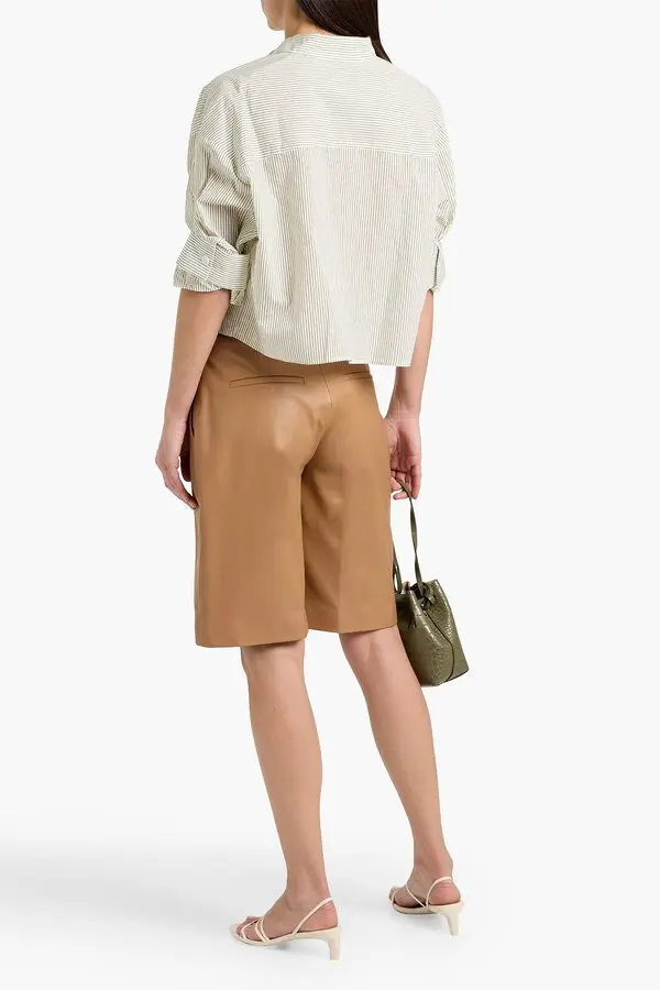 TWP Cropped Striped Cotton-poplin Shirt - Ivory
