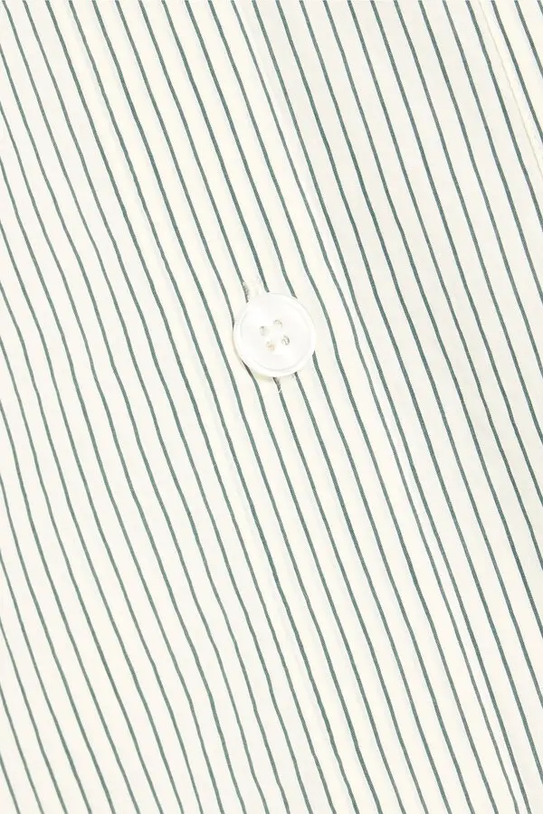 TWP Cropped Striped Cotton-poplin Shirt - Ivory