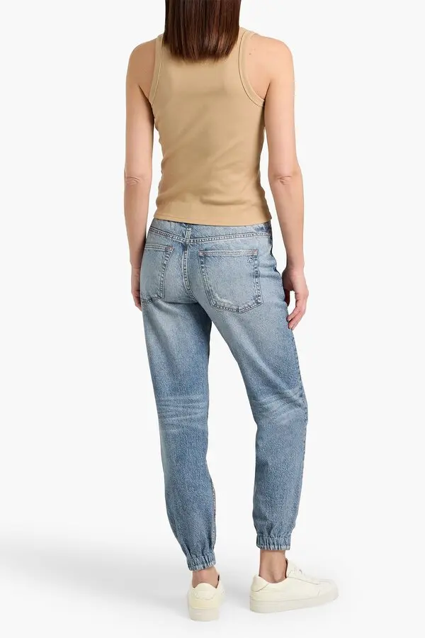 Rag & Bone Miramar Denim Effect Print French Cotton-terry Track Pants - Dark Denim