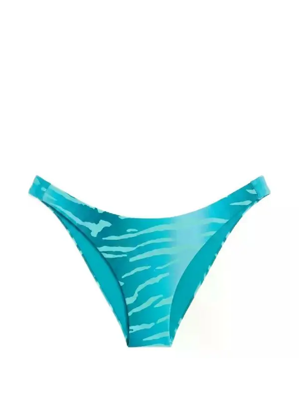 BEACH BUNNY Animal-print Bikini Bottom - Blue