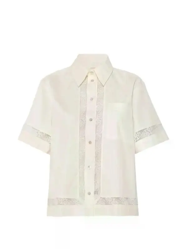 Marella Lace-trimmed Cotton Poplin Shirt