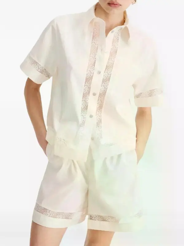 Marella Lace-trimmed Cotton Poplin Shirt