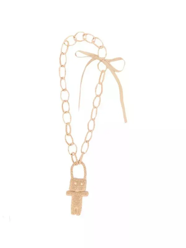 MAISON JEJIA Beaded Robot Motif Necklace - Neutrals
