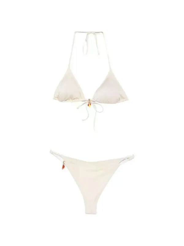 MC2 SAINT BARTH Charm-embellished Bikini - Neutrals