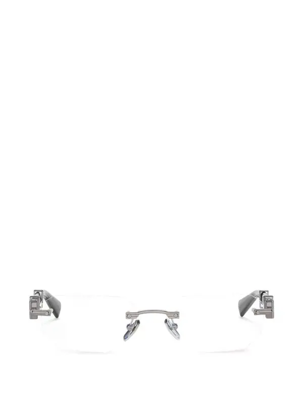 Balmain Geometric-frame Rimless Glasses - Silver