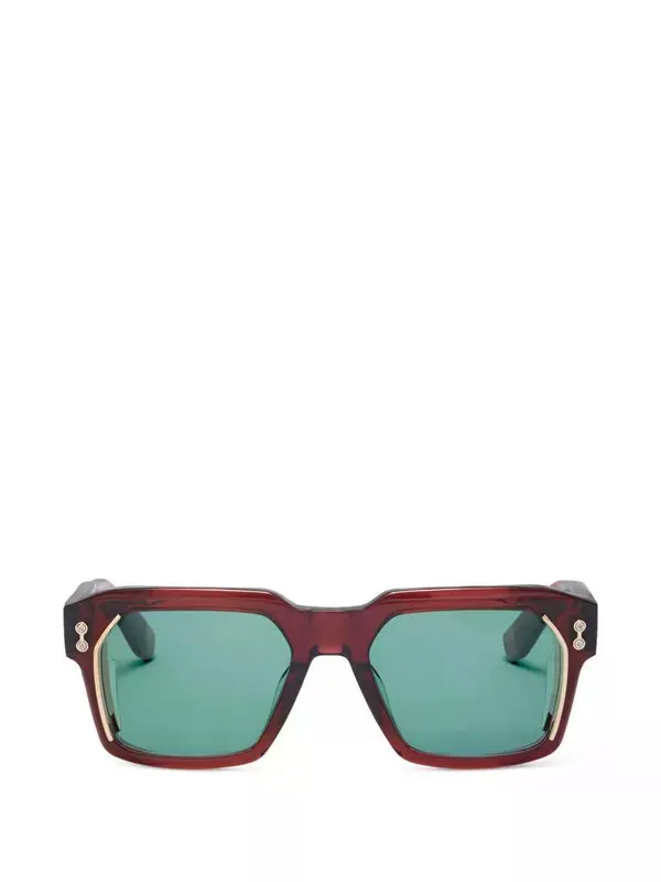 AKONI Geometric-frame Sunglasses - Brown