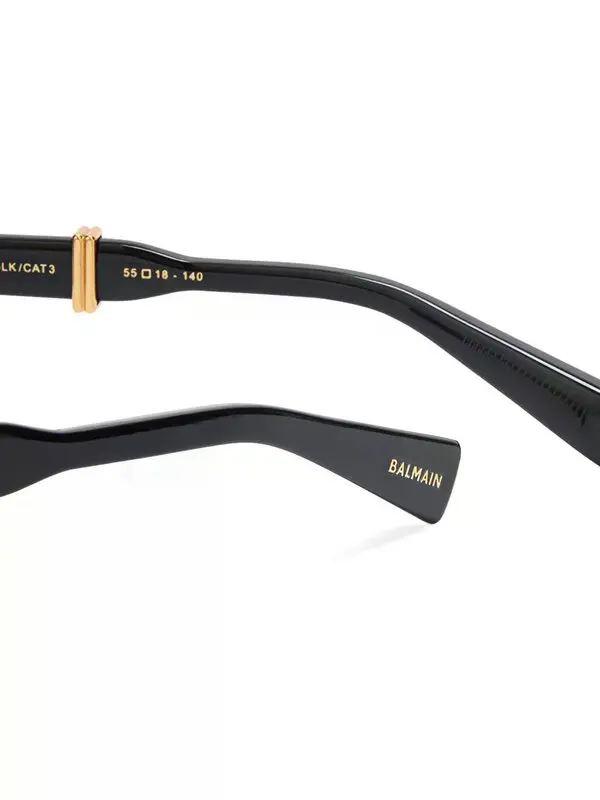 Balmain Geometric-frame Rimless Sunglasses - Black