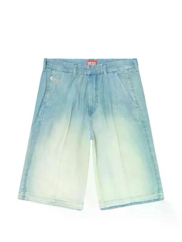 DIESEL® Gradient Effect Wide Leg Denim Shorts