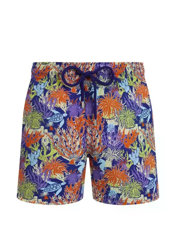 Vilebrequin Aquatic-print Swim Shorts - Blue