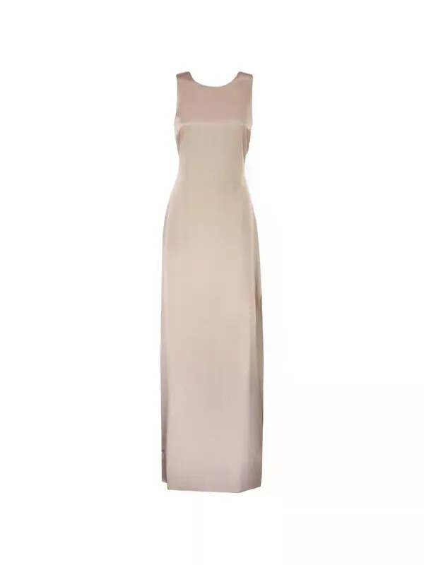 Max Mara Draped-back Silk Gown - Neutrals