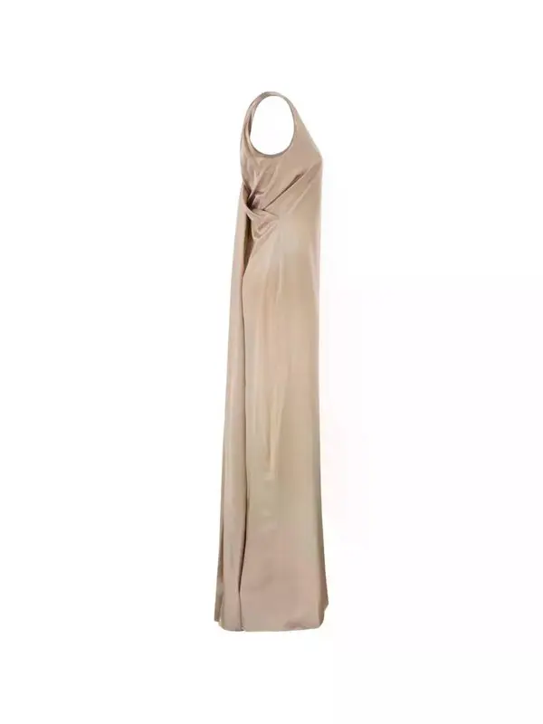 Max Mara Draped-back Silk Gown - Neutrals