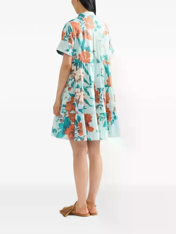 Erdem Floral-print Tiered Midi Dress - Blue