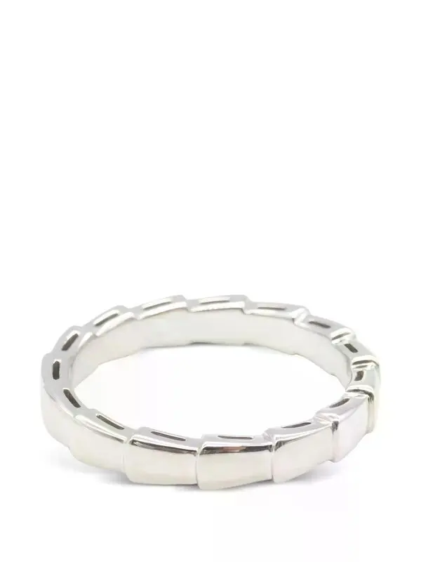 BVLGARI 18k White Gold Serpenti Viper Ring - Silver