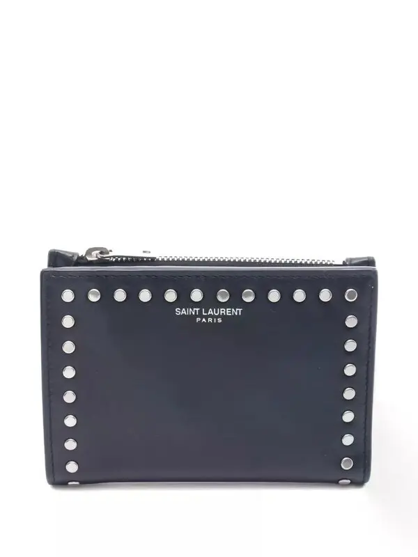 Saint Laurent 2010s Studded Bi-fold Wallet - Black
