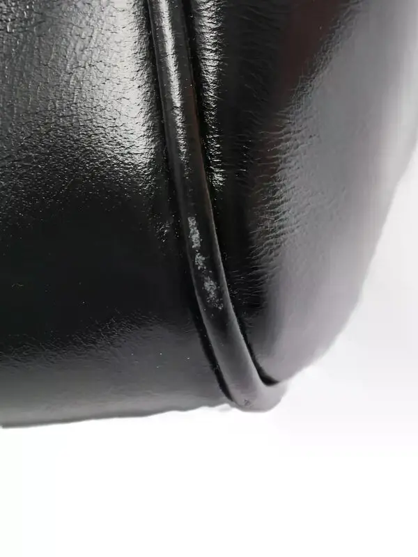 Miu Miu 2010s Softy Shine Leather Shoulder Bag - Black