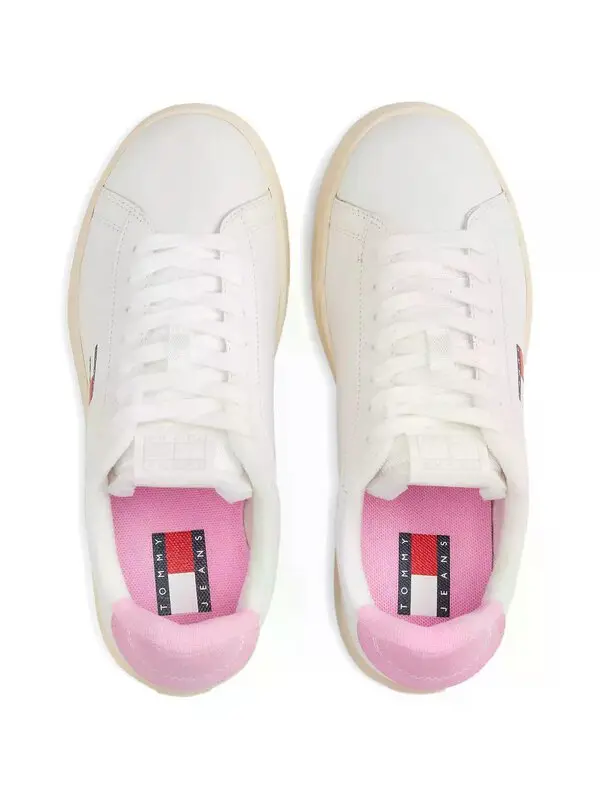 Tommy Hilfiger Court Logo-patch Leather Sneakers - White