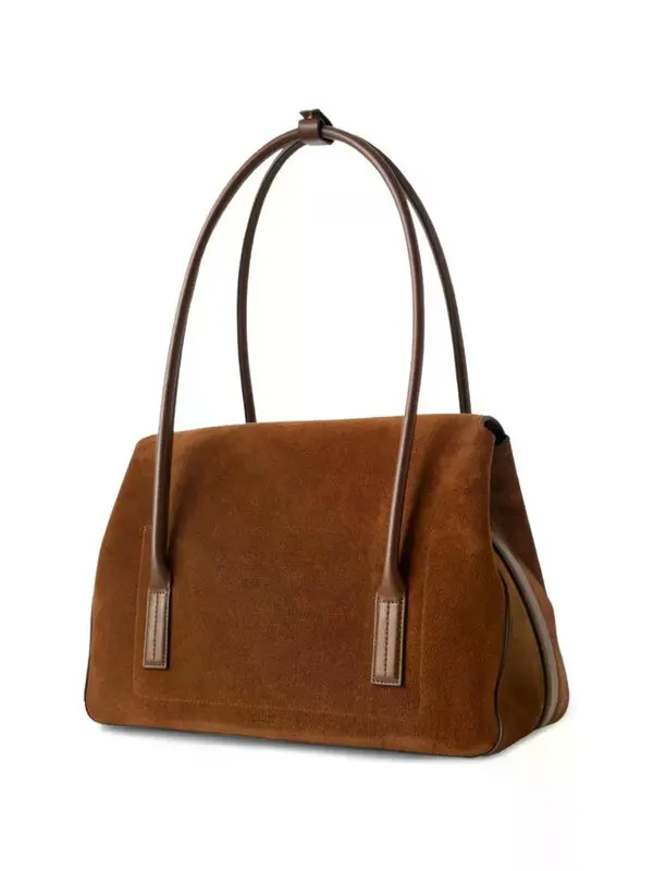 TOM FORD Padlock-detail Suede Shoulder Bag - Brown