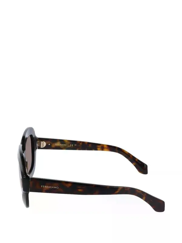 FERRAGAMO Tortoiseshell-effect Square Frame Sunglasses