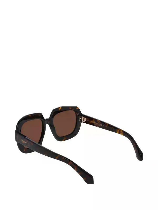 FERRAGAMO Tortoiseshell-effect Square Frame Sunglasses