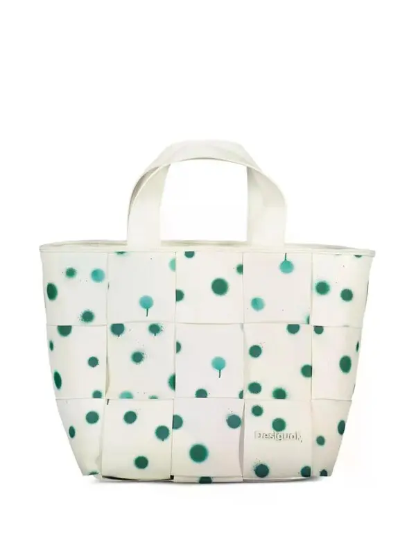Desigual Polka-dot Tote Bag With Chain Strap