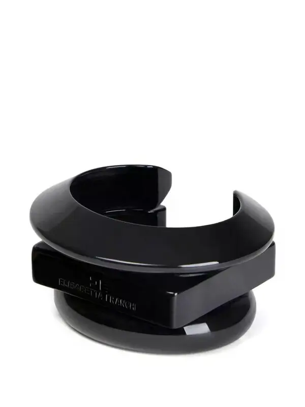 Elisabetta Franchi Logo Engraved Bracelet - Black