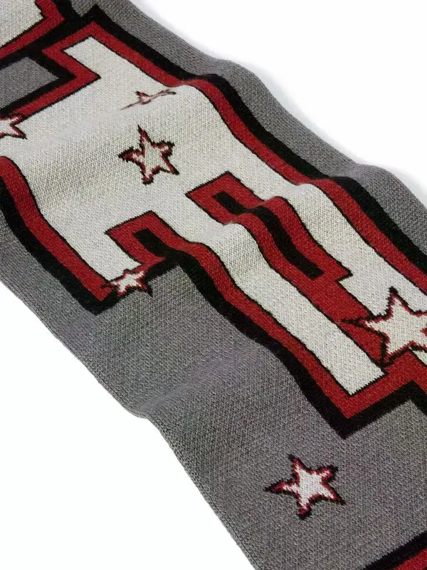 Off-White X Ac Milan Intarsia-knit Scarf