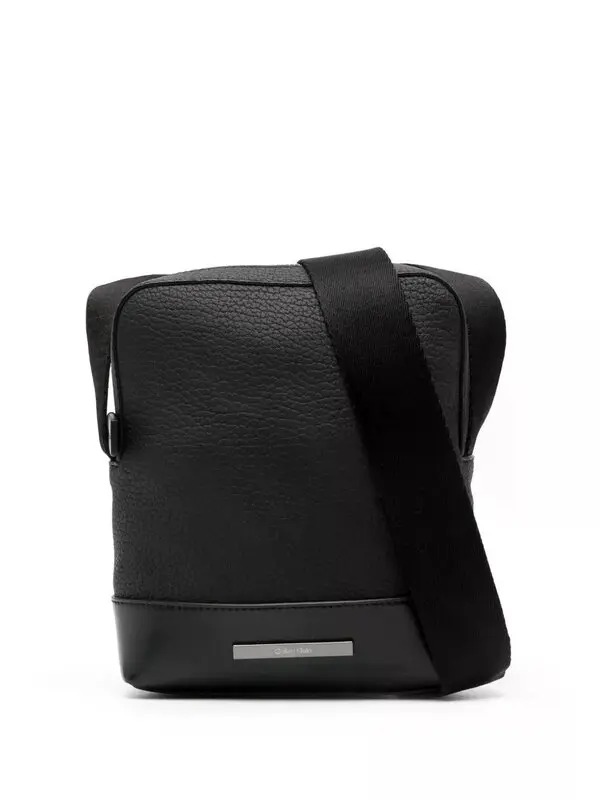 Calvin Klein Pebbled-texture Shoulder Bag With Logo Plaque