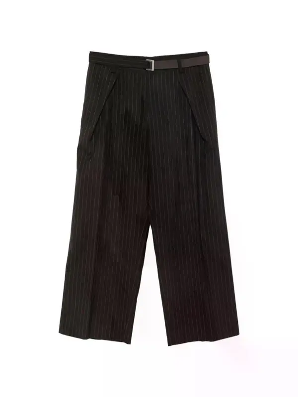 Sacai Chalk-stripe Belted Trousers