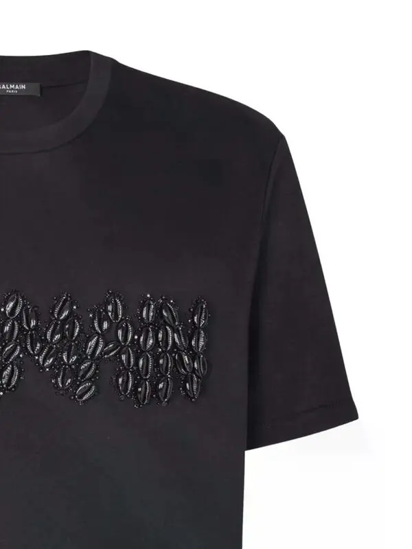 Balmain Beaded-logo T-shirt