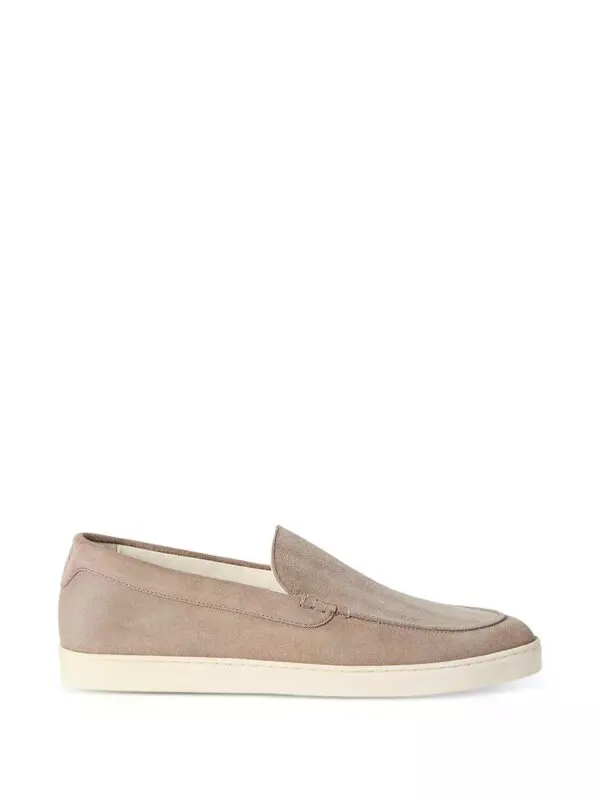 Brunello Cucinelli Suede Chevron Loafer Sneakers - Brown