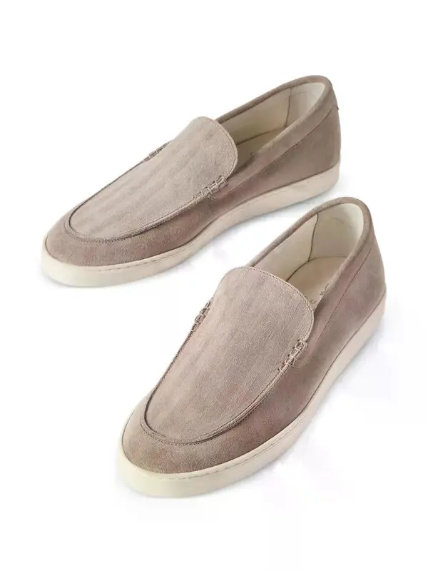 Brunello Cucinelli Suede Chevron Loafer Sneakers - Brown