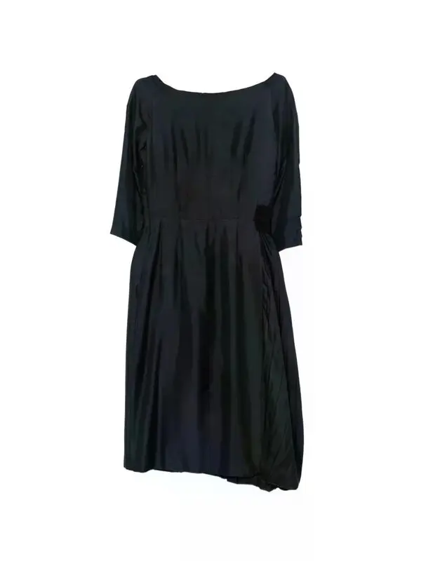 Prada Pleated Floral-appliqué Dress