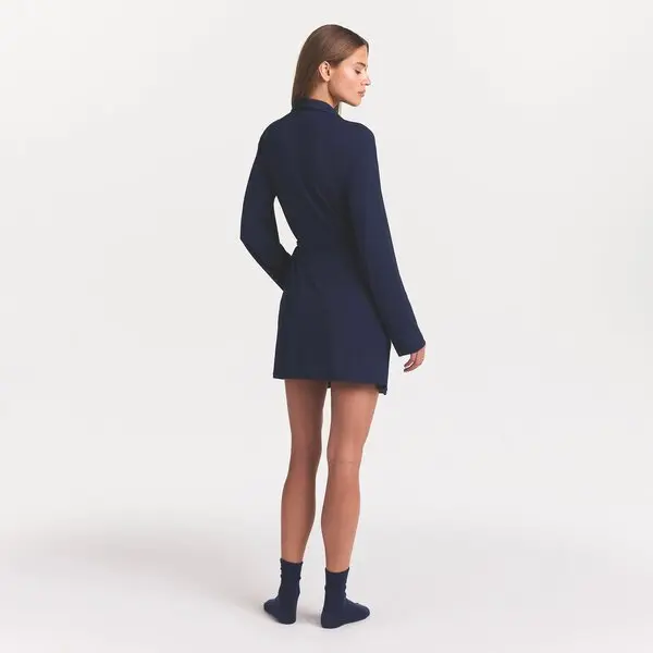 SKIMS Sleep Short Robe | Blue - Navy